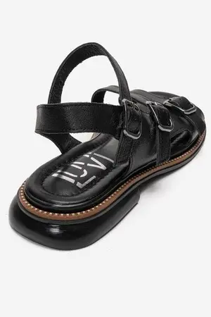 FOREVER & ALWAYS SHOES Morez Leather Sandal - Black