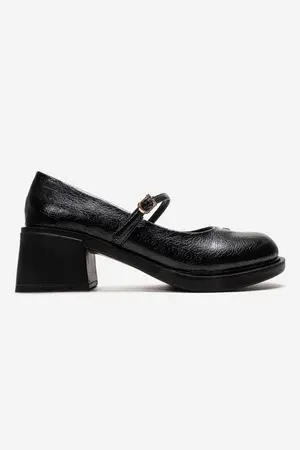 PROLOGUE SHOES Luanda Block Heel Mary Jane Shoes - Black