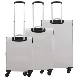 MARTHA STEWART 3-piece Softside Luggage Set With Spinner Wheels - Light Grey