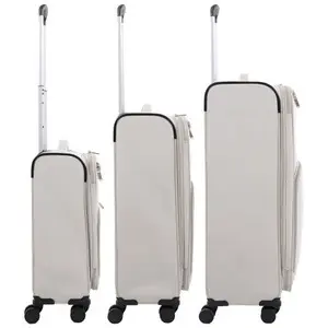MARTHA STEWART 3-piece Softside Luggage Set With Spinner Wheels - Light Grey