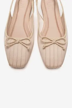 PROLOGUE SHOES Zelvia Bow Slingback Ballet Flats