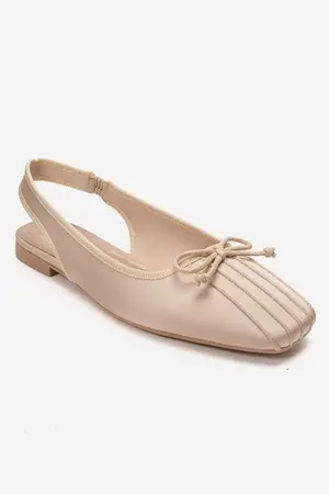 PROLOGUE SHOES Zelvia Bow Slingback Ballet Flats
