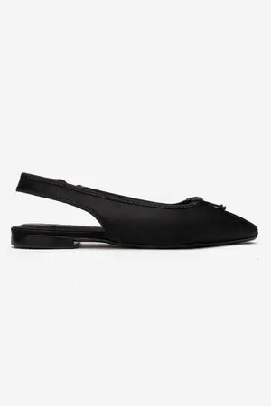 PROLOGUE SHOES Zelvia Bow Slingback Ballet Flats - Black