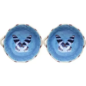 DANICA BRANDS Aurora Footed Bowlset Of 2 - Blue