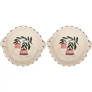 DANICA BRANDS Footed Venus Bowlset Of 2 - Beige