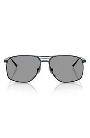 Brunello Cucinelli Titanium Rectangular Sunglasses - Navy/graphite