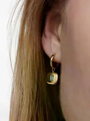 Monica Vinader Gemdrop Hoop Earrings With Blue Topaz