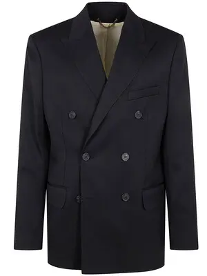 GOLDEN GOOSE Golden M`s" Double Breasted Blazer Light Dry Wool Gabard