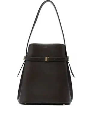 TOTEME Belted Leather Bucket Bag - Brown