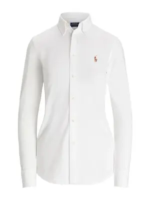 Polo Ralph Lauren Slim Fit Knit Cotton Oxford Shirt - White