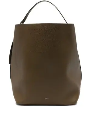 TOTEME Belted Grained Leather Tote Bag - Brown