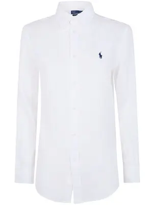 Polo Ralph Lauren Classic Long Sleeve Linen Shirt - White