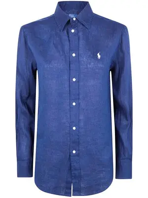 Polo Ralph Lauren Classic Linen Long Sleeve Shirt - Blue