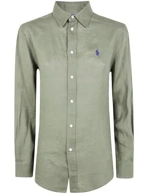 Polo Ralph Lauren Classic Long Sleeve Linen Shirt - Green