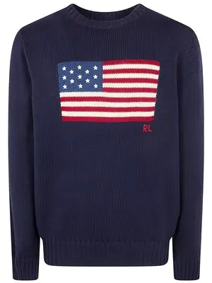 Polo Ralph Lauren Long Sleeve Flag Sweater - Blue