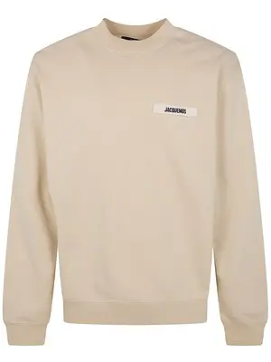 Jacquemus Le Sweatshirt Gros Grain Crewneck Sweatshirt - Beige