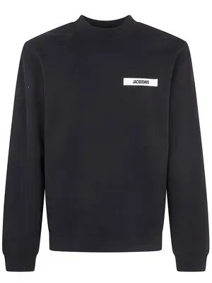 Jacquemus Le Sweatshirt Gros Grain" Round Neck Sweatshirt - Black