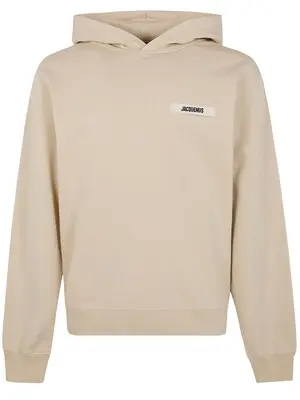 Jacquemus Le Hoodie Gros Grain Cotton Sweatshirt - Beige