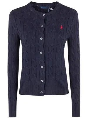 Polo Ralph Lauren Long Sleeve Classic Cable Knit Cardigan - Blue