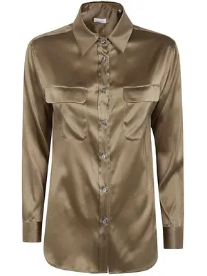 ARCHIVIO67 Long Sleeve Satin Stretch Shirt