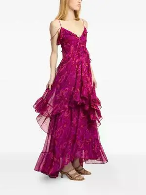 Cinq À Sept Paisley-print Ruffled Maxi Dress