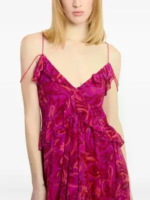 Cinq À Sept Paisley-print Ruffled Maxi Dress