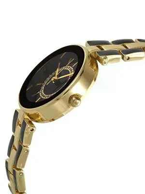 Anne Klein Crystal Enamel-inlay 28mm Watch With Bracelet Set