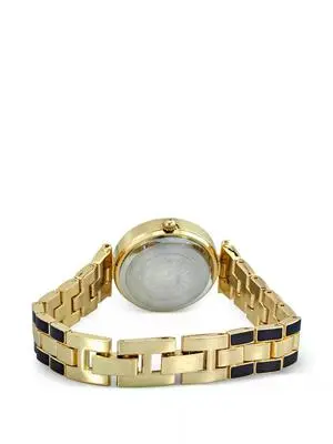 Anne Klein Crystal Enamel-inlay 28mm Watch With Bracelet Set