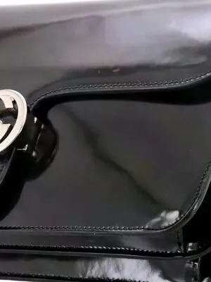 Gucci Interlocking Patent Medium Shoulder Bag