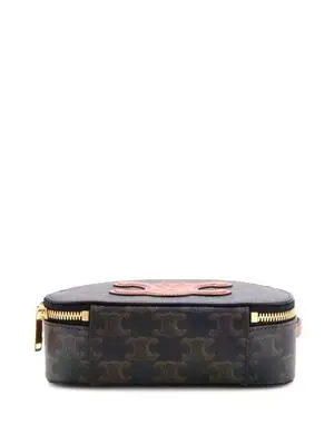 Celine Half Moon Case Triomphe Coated Canvas With Leather Pouch