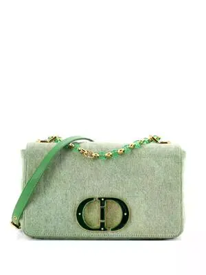 Dior Caro Bag Macrocannage Quilt Denim Medium Crossbody Bag - Green