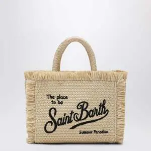 MC2 SAINT BARTH Straw-effect Small Bag - Beige