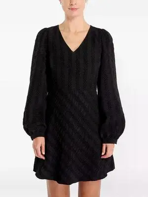 SAMSOE SAMSOE V-neck Puff Sleeve Mini Dress