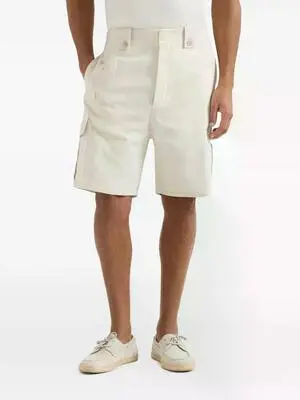 Brunello Cucinelli Cotton And Linen Canvas Bermuda Shorts With Cargo Pockets - Neutrals