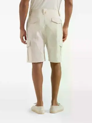Brunello Cucinelli Cotton And Linen Canvas Bermuda Shorts With Cargo Pockets - Neutrals