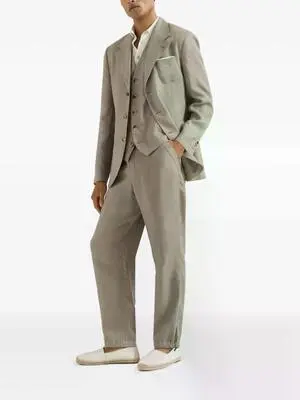 Brunello Cucinelli Techno Raffia And Suede Espadrilles With Piping