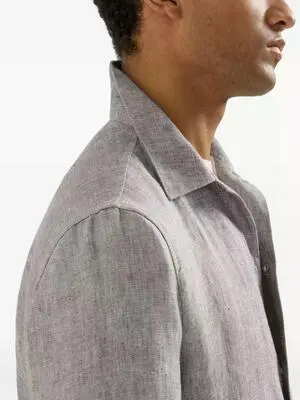 Brunello Cucinelli Linen And Hemp Diagonal Outerwear Jacket