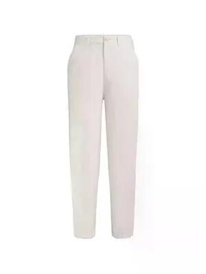 Brunello Cucinelli Linen Micro Chevron Trousers With Drawstring - Neutrals