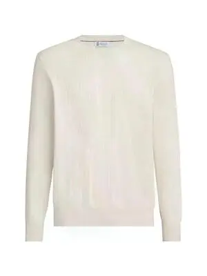 Brunello Cucinelli Cotton Textured Rib Lightweight Sweater