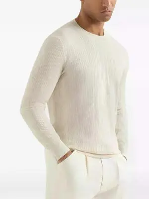Brunello Cucinelli Cotton Textured Rib Lightweight Sweater