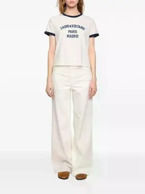Zadig&Voltaire Logo Print Ringer T-shirt - Neutrals