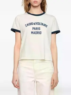 Zadig&Voltaire Logo Print Ringer T-shirt - Neutrals