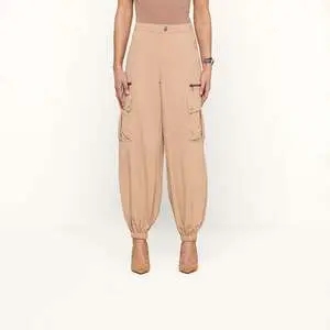 L'Agence Greer Nylon Cargo Jogger Pants - Praline