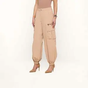 L'Agence Greer Nylon Cargo Jogger Pants - Praline