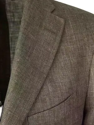 Boglioli Herringbone-weave Notched-lapels Blazer - Grey