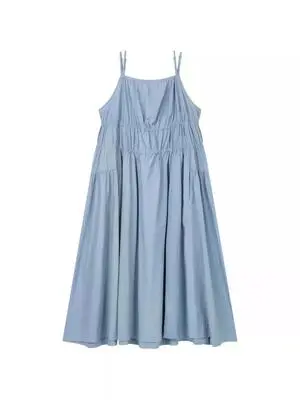 STUDIO TOMBOY Back Ribbon Square Neck Dress - Blue