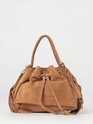 VIC MATIE Fringed Suede Handbag With Drawstring Closure