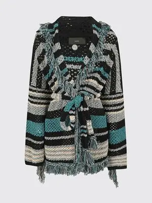 Alanui Striped Knit Sweater With Fringe And Belt