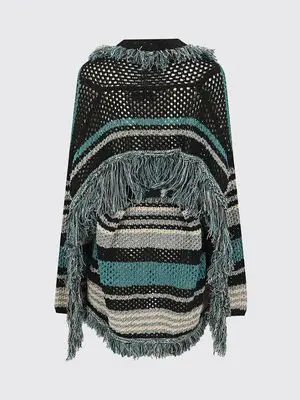 Alanui Striped Knit Sweater With Fringe And Belt