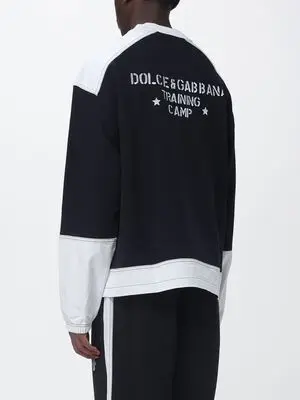 Dolce & Gabbana Relaxed Fit Cotton Crewneck Sweatshirt With Contrast Logo